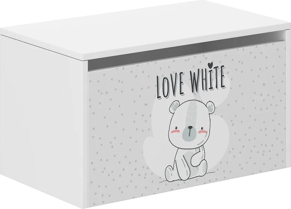 Wooden Toys BÍLÝ MEDVÍDEK – KONTEJNER NA HRAČKY