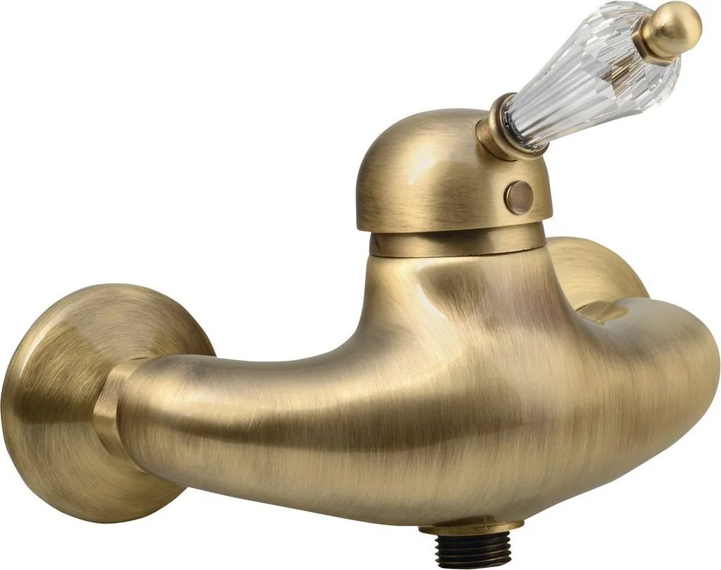 Sapho Sapho, KIRKÉ CRYSTAL nástěnná sprchová baterie, křišťálová páčka, bronz, KI11KB