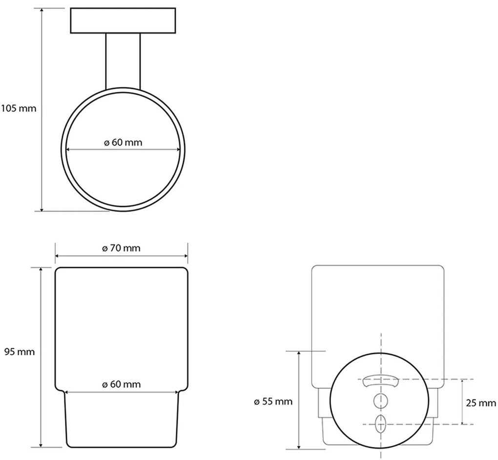 Sapho XR903W X-Round White sklenka, mléčné sklo/bílá