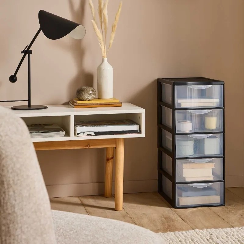 SUNDIS Úložný box s 5 vyššími zásuvkami, antracit, OFFICEMIX A4