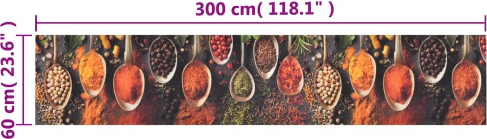 Kuchyňský koberec omyvatelný Lžíce a koření 60 x 300 cm samet 136545