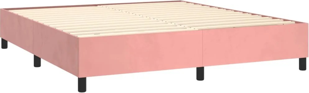 Box spring postel s matrací růžová 180x200 cm samet 3137862