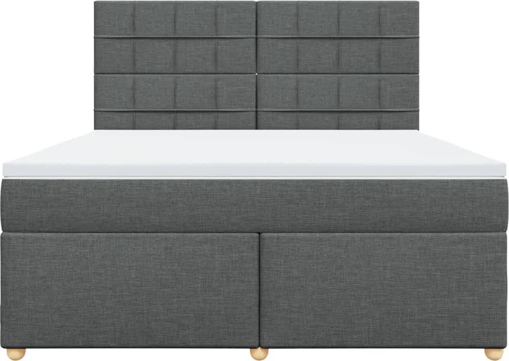 Box spring postel s matrací tmavě šedá 180x200 cm textil 3293660