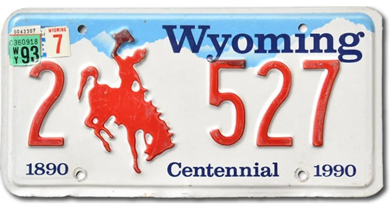 Americká SPZ Wyoming Centennial 2-527