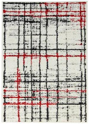 B-Line Bílý kusový koberec Lotto 406FM6W 67x120 cm