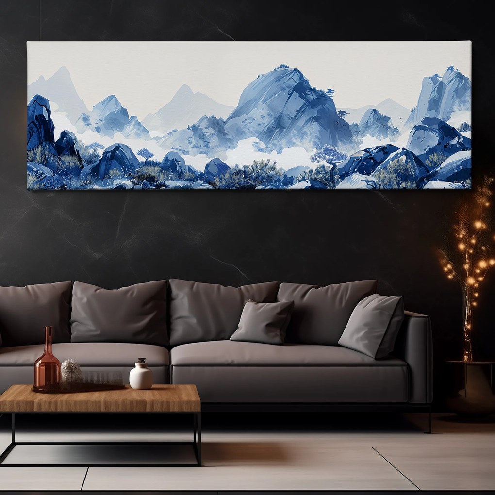 Obraz na plátně - Pod tou skálou co se tyčí FeelHappy.cz Velikost obrazu: 240 x 80 cm