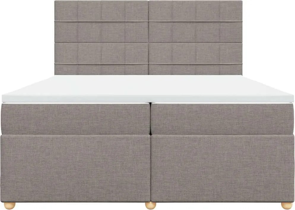 Box spring postel s matrací taupe 200x200 cm textil 3291391