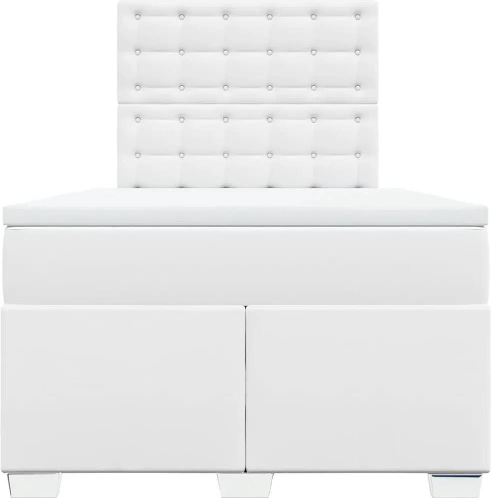 Box spring postel s matrací bílá 120x190 cm umělá kůže 3293013