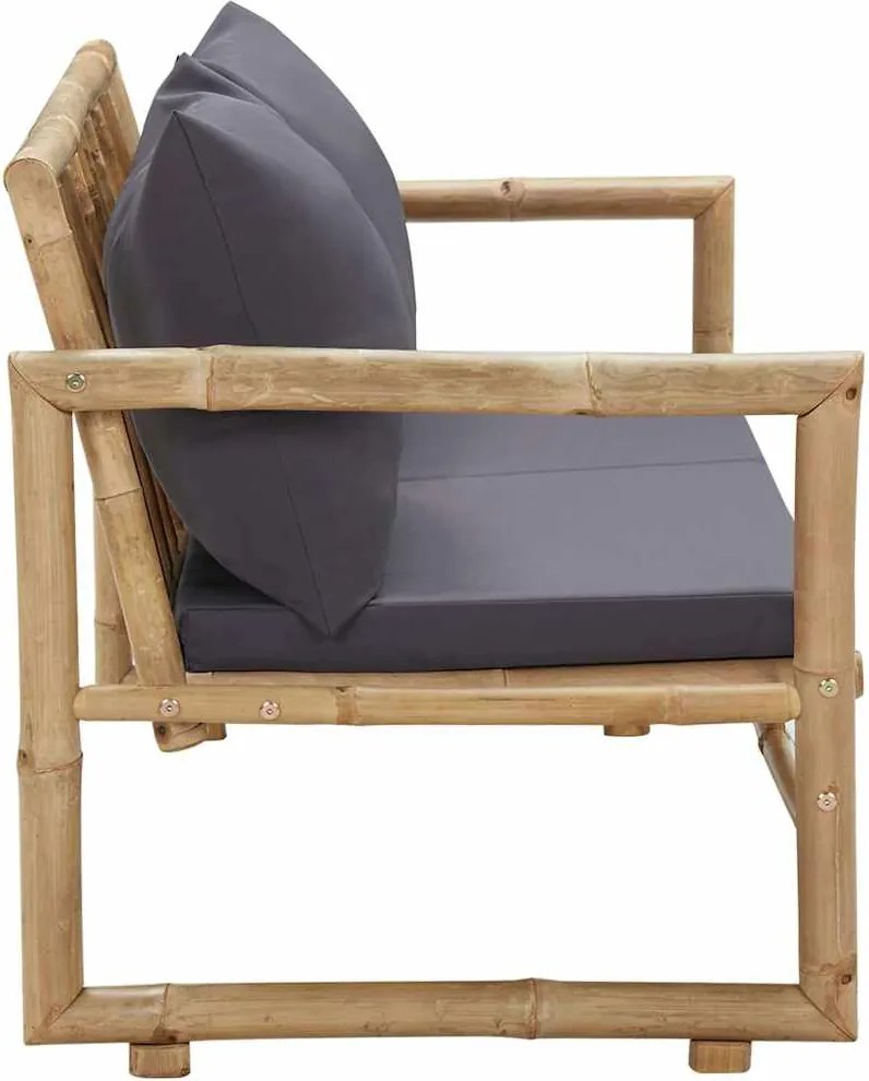 Zahradní lavice s poduškami 115 cm bambus 315597