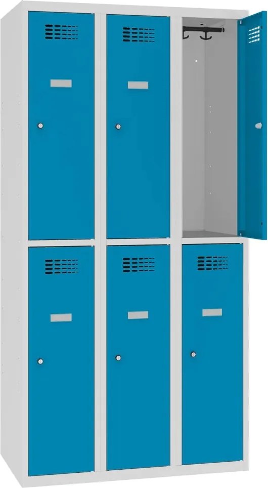 MALOW Šatní skříň dělená Sus 332 W šířka 900 mm [světle šedá, světle šedá, cylindrický zámek]