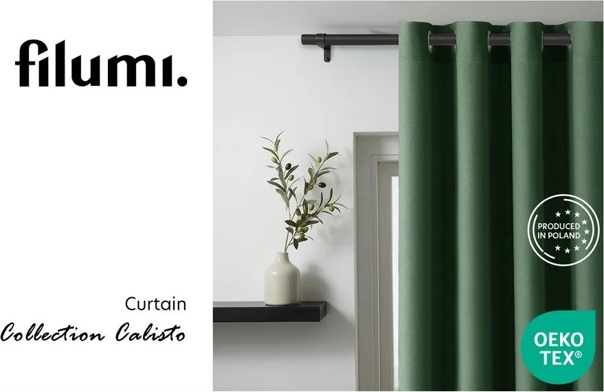 Tmavě zelený dimout závěs 265x250 cm Calisto – Filumi
