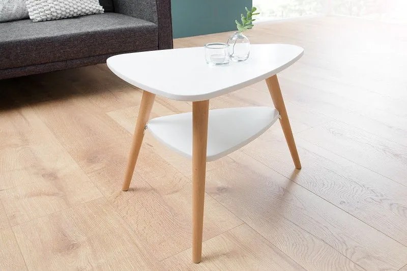 Deflee odkládací stolek SCANDINAVIA DOUBLE SMALL OS37602MDF lakovaný (matný), bukové dřevo  56 cm x 49 cm x 42 cm