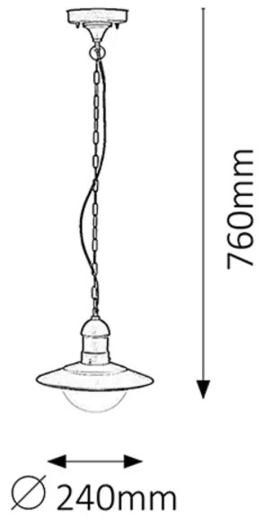 Rabalux 8717 - Venkovní závěsné svítidlo OSLO 1xE27/60W černá IP44