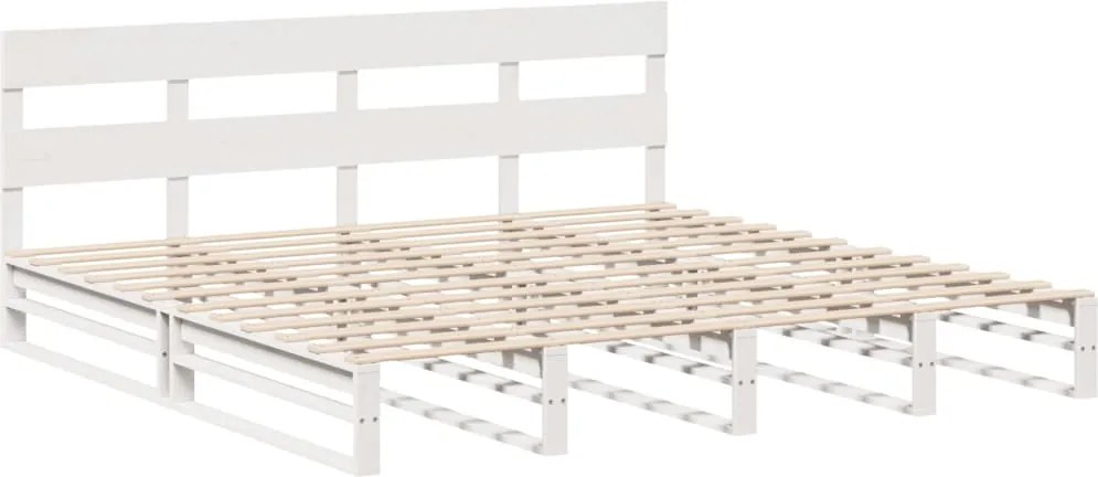 Postel bez matrace bílá 200 x 200 cm masivní borovice 3302307