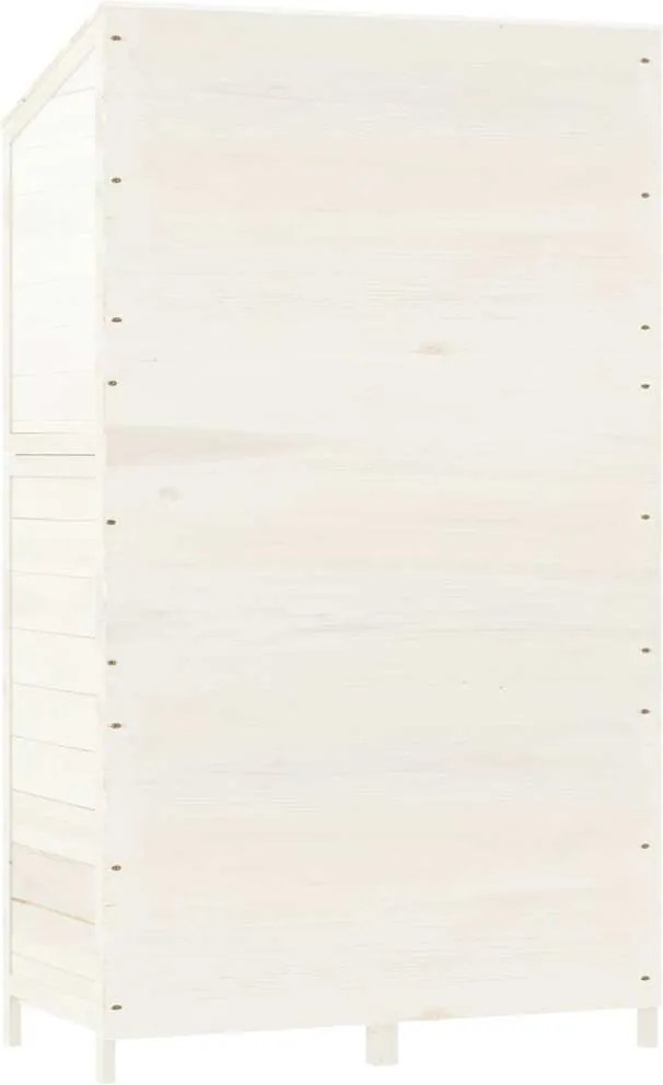 Zahradní kůlna bílá 102 x 52 x 174,5 cm masivní jedlové dřevo 152191