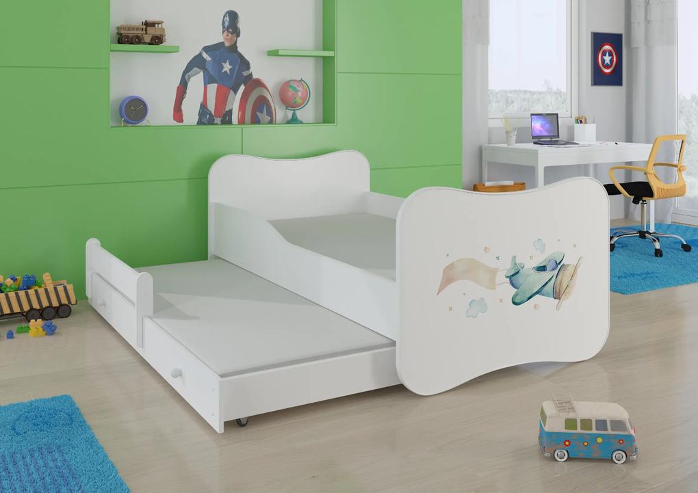 Dětská postel s matracemi GONZALO II 160x80 Motiv: KOCOUR V AUTĚ