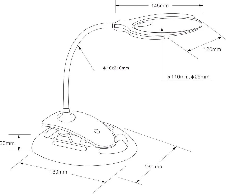 VELAMP LE008 Stolní lampa s osvětlením a lupou