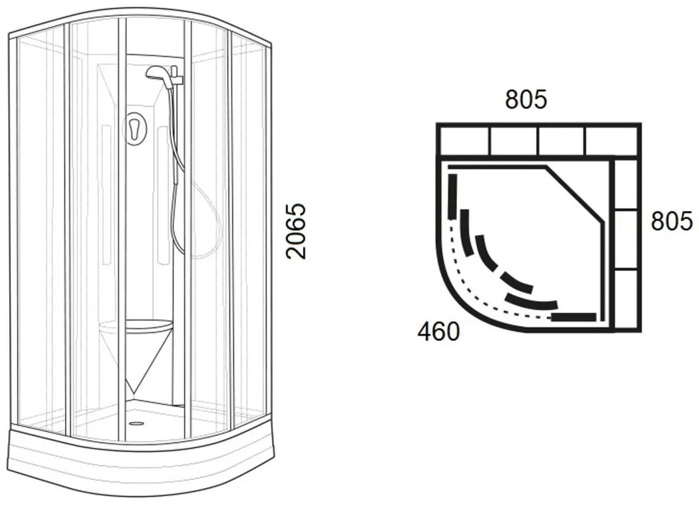 Ravak Supernova - Sprchový box 81x81 cm, s vaničkou a příslušenstvím, bílá/čiré sklo 80644112Z1