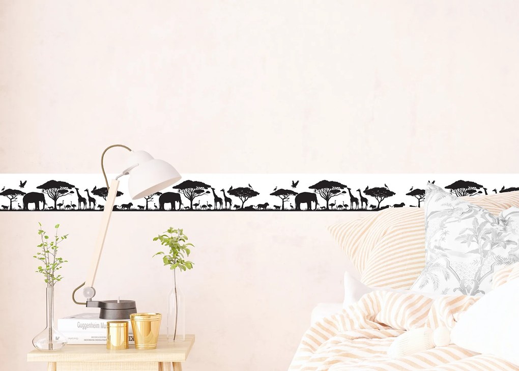 Samolepící bordura na zeď Safari Silueta | 5 m x 13.8 cm | DWB8267