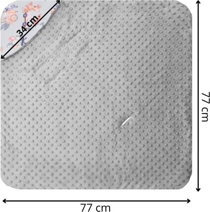 Zavinovačka do autosedačky oboustranná 77x77 cm SPRINGOS ZOO šedá