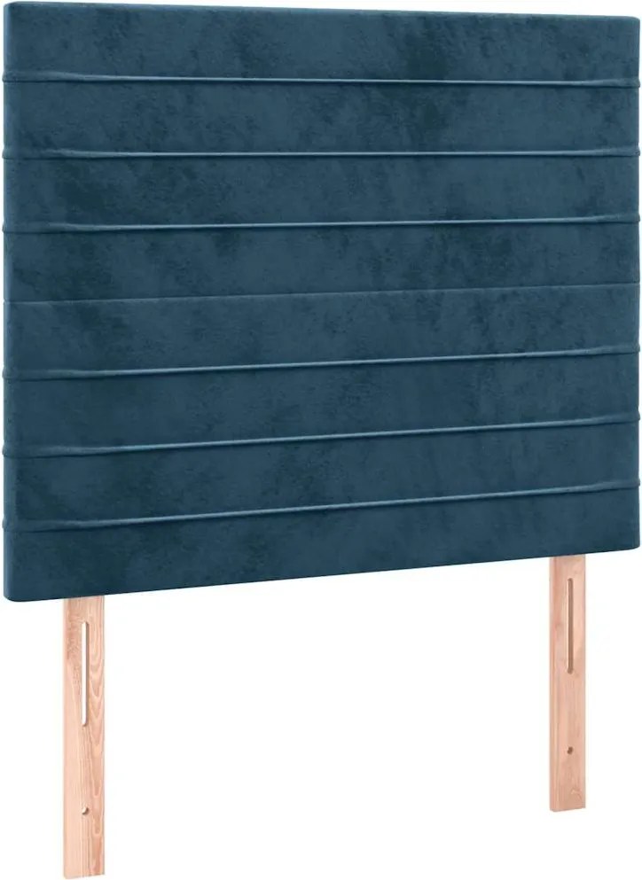 Box spring postel s matrací a LED tmavě modrá 120x200 cm samet 3136177