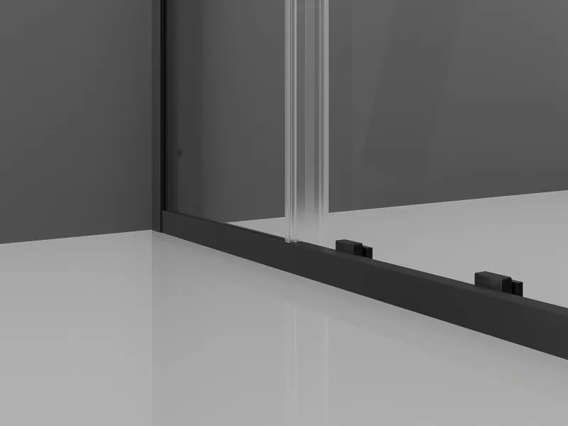 Mexen Exo, posuvná sprchová kabina, dveře 170 cm + boční stěna 90 cm, transparentní sklo, černá, 8151-170-090-70-00