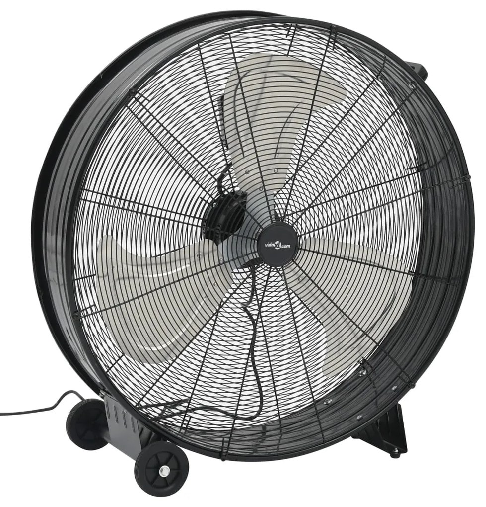 vidaXL Marketos Průmyslový bubnový ventilátor 77 cm 187,7 W černý