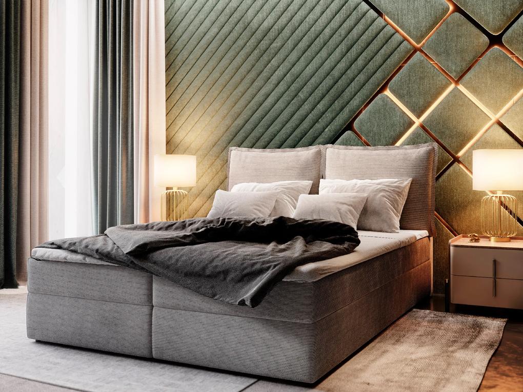 MSL Kontinentální čalouněná postel LOTO (160 x 200 cm) Barva látky: MONOLITH 85