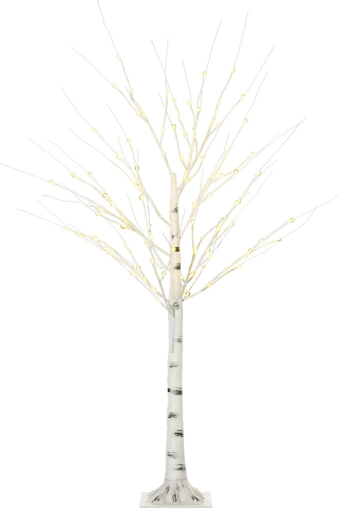 HOMCOM Umělá bříza 150 cm s LED diodami, vánoční dekorace umělá bříza na párty, narozeniny a svatbu | Aosom.de