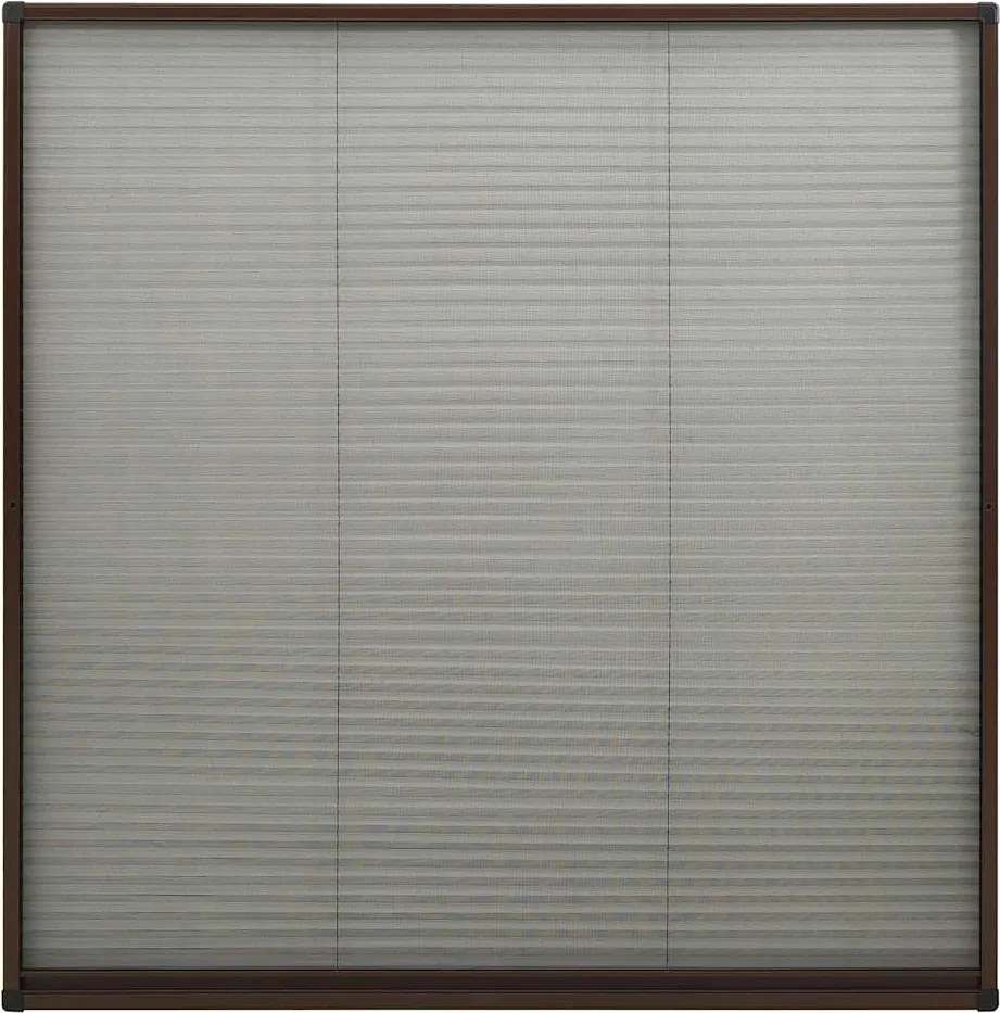 Plisovaná okenní síť proti hmyzu hliník hnědá 120 x 120 cm 148656