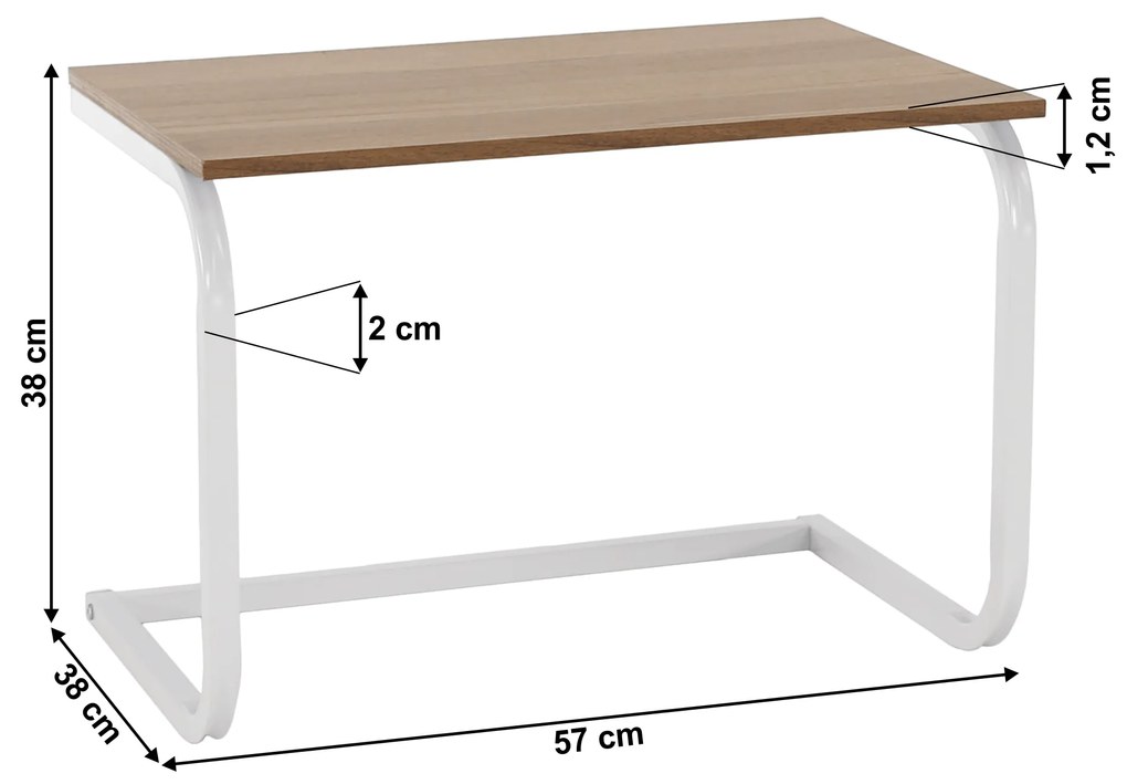 Kondela Odkladací police, bílá / dub natural, AVENO