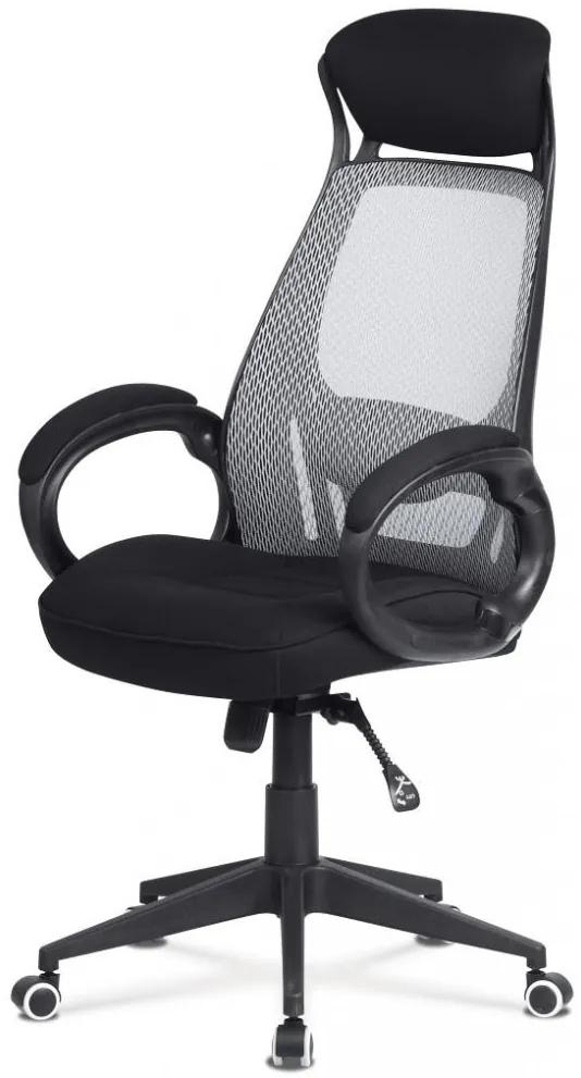 Kancelářská židle na kolečkách Autronic KA-G109 GREY – s područkami, černá/šedá