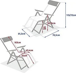 DEOKORK Hliníkové křeslo relaxační MALTA (ivory)