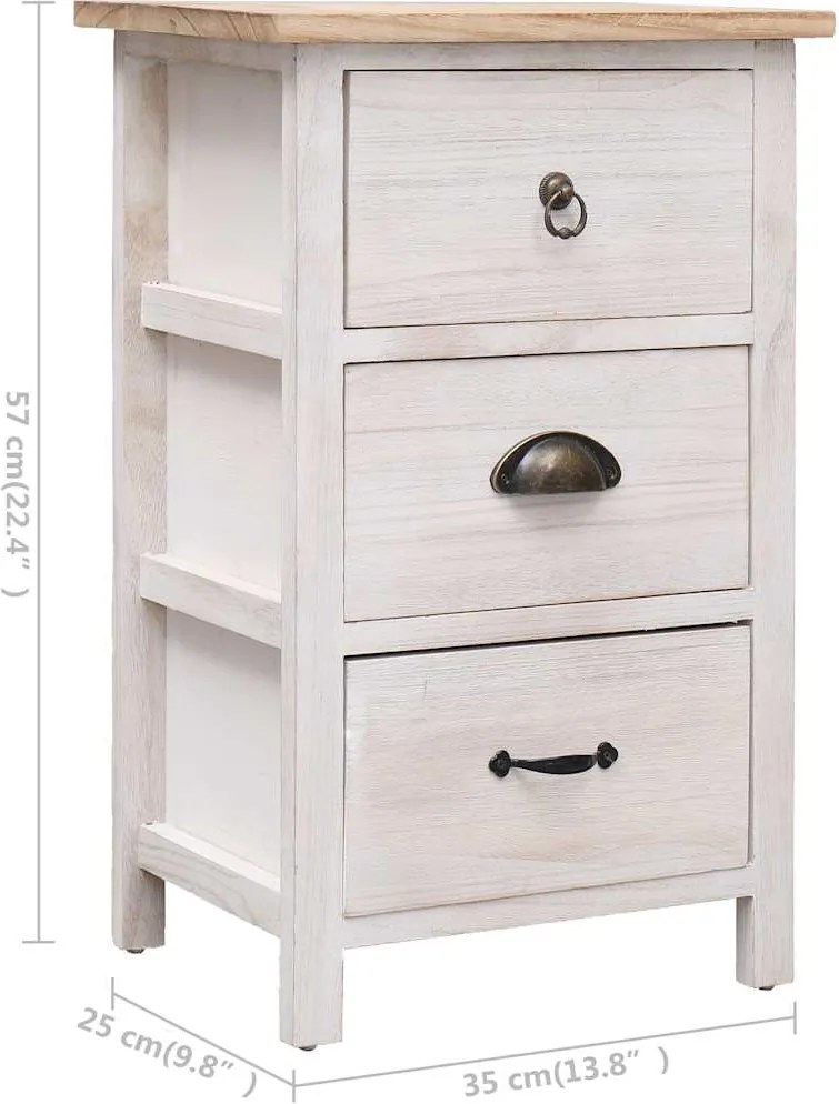 Odkládací skříňka 35 x 25 x 57 cm dřevo pavlovnie 284076