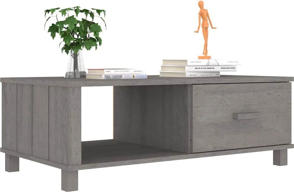 Konferenční stolek HAMAR světle šedý 100 x 55 x 35 cm borovice 340455