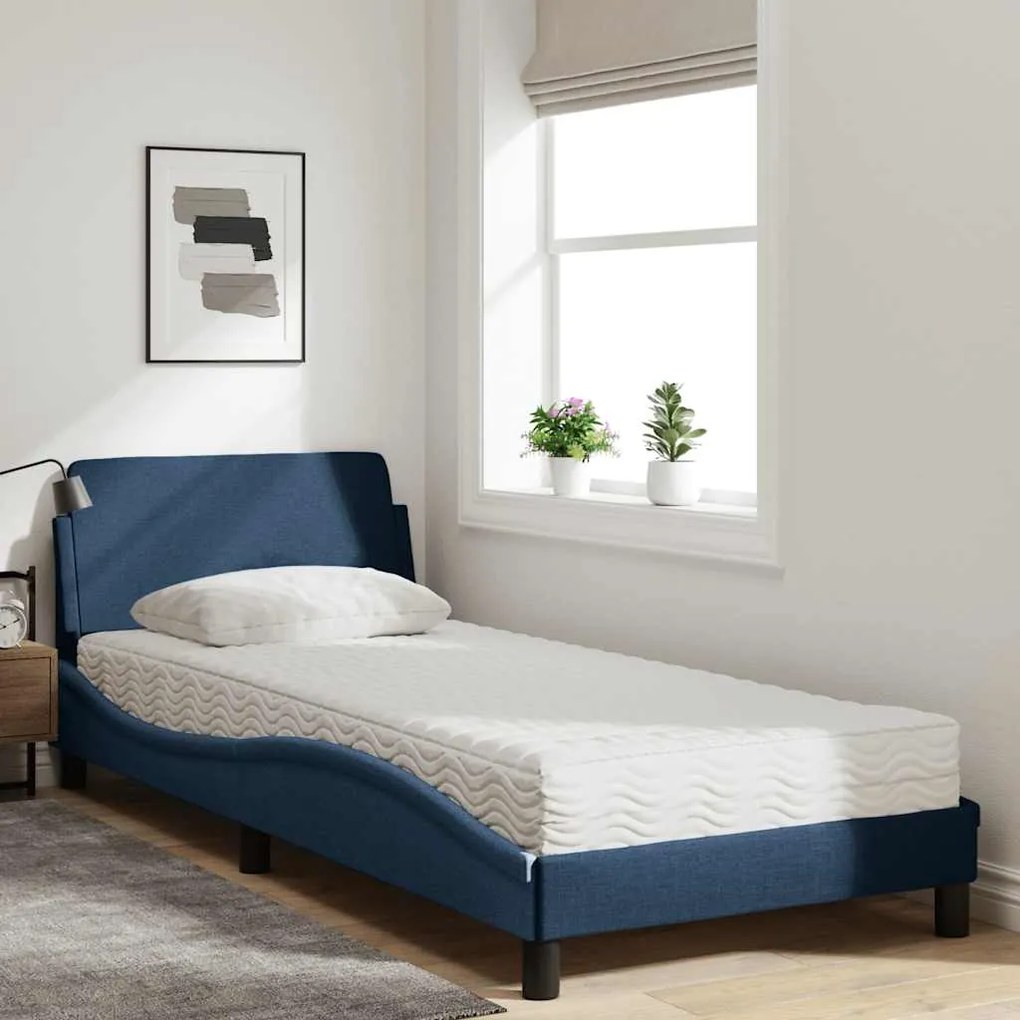 Postel s matrací Dover modrá 90 x 200 cm textil 3208330