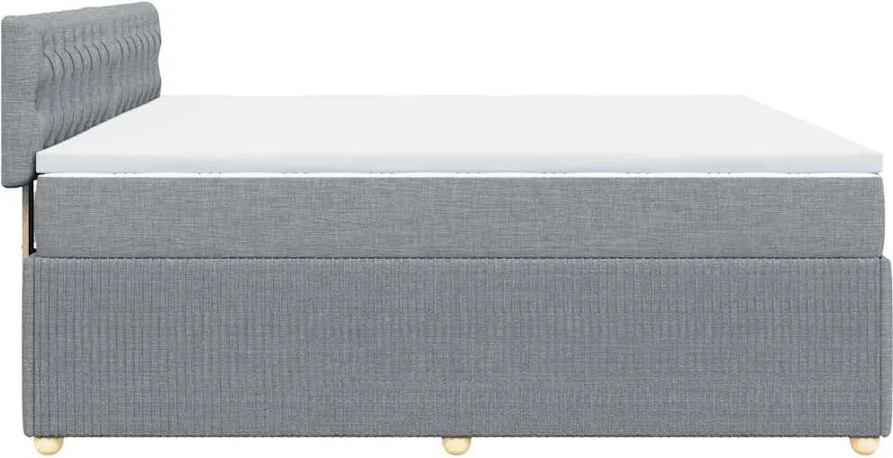 Box spring postel s matrací světle šedá 200 x 200 cm textil 3287570