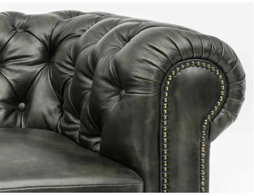 Dvoumístná pohovka z pravé kůže Chesterfield IV