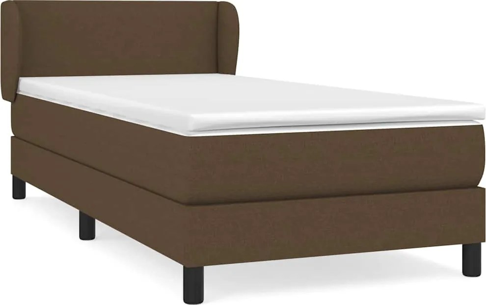 Box spring postel s matrací tmavě hnědá 90x190 cm textil 3126048