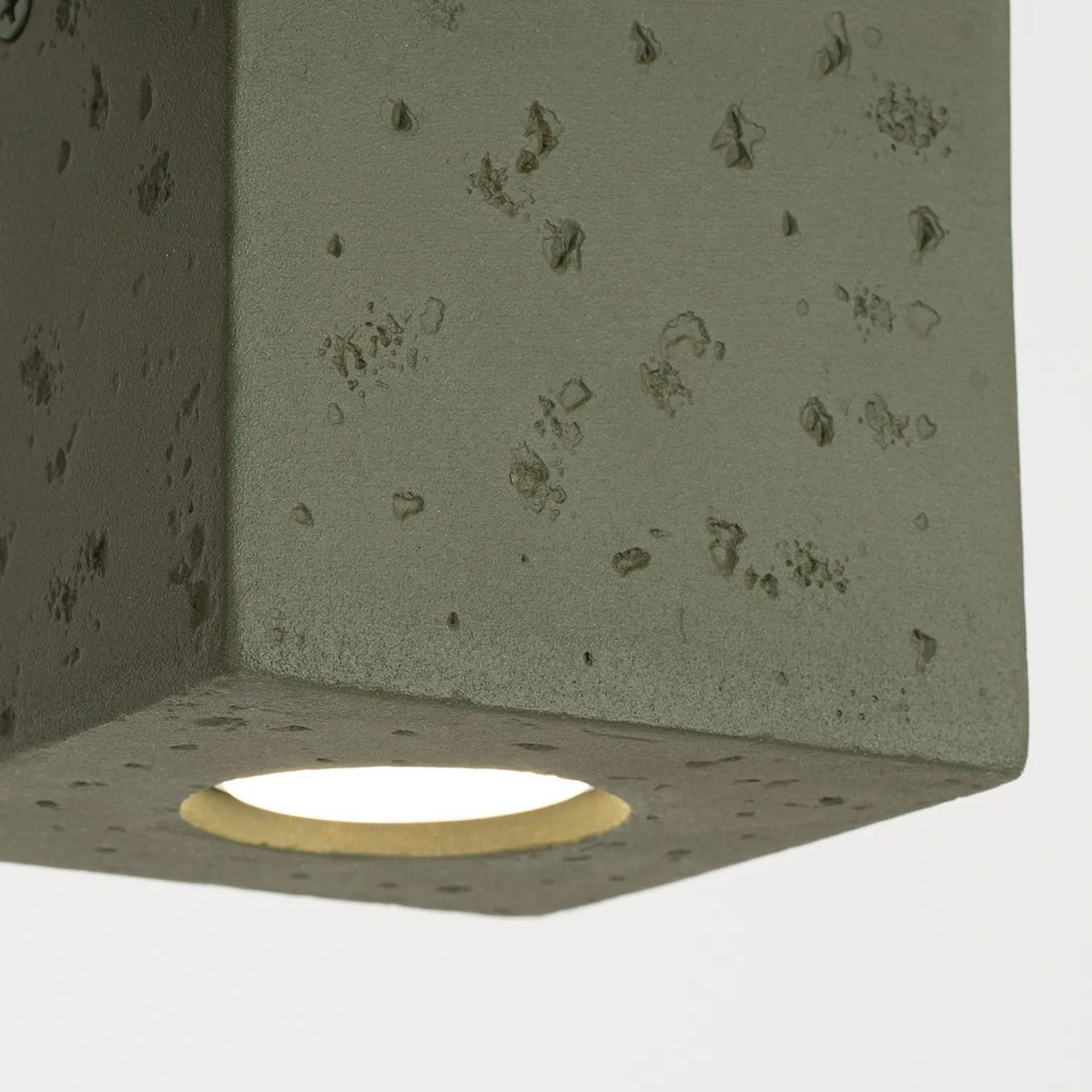 Sollux Lighting Stropní lampa QUAD betonová olivově zelená