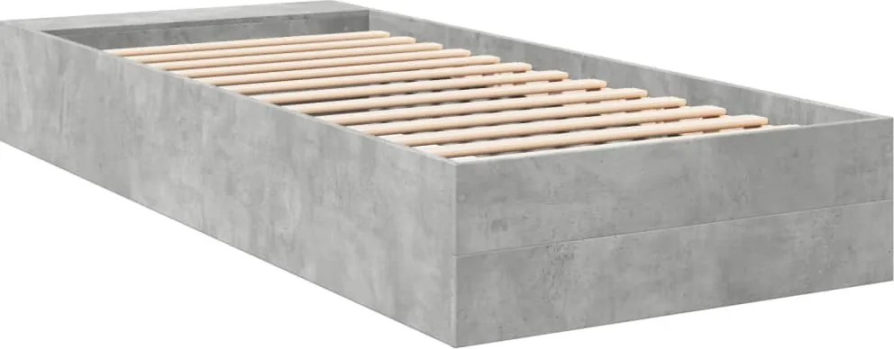 Rám postele betonově šedý 100 x 200 cm kompozitní dřevo 3280604