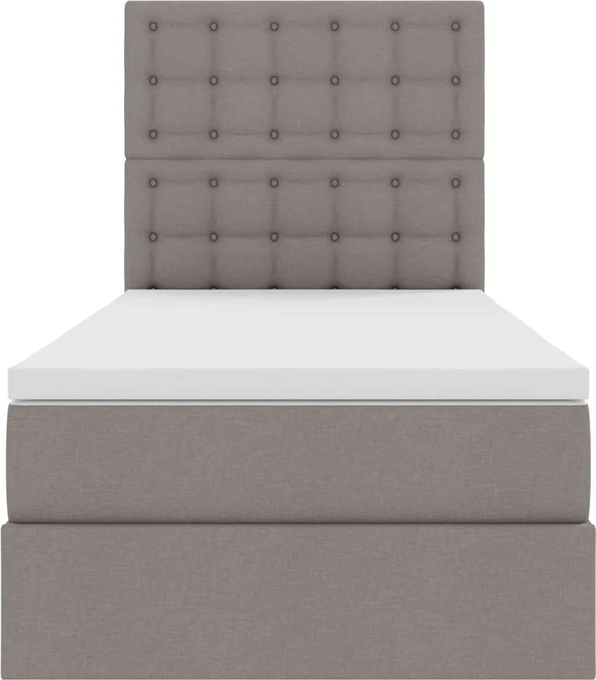 Postel s úložným prostorem a matrací Taupe 90 x 190 cm textil 3371877