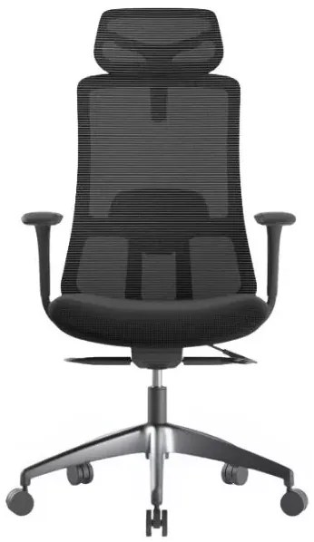 MERCURY STAR Kancelářská ergonomická židle WISDOM s podhlavníkem — síť, černý plast, nosnost 150 kg černá