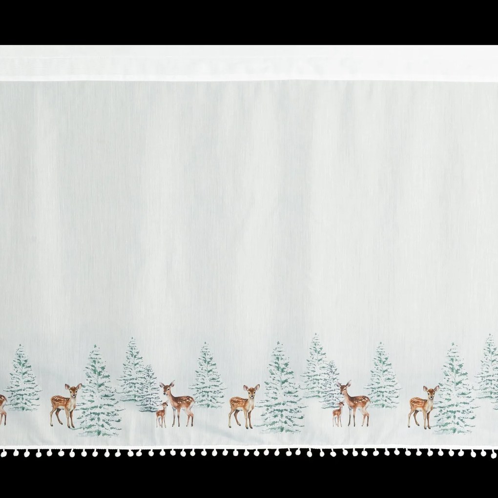 KRÁTKÁ VÁNOČNÍ ZÁCLONA NA PÁSCE XMAS18 150X70 CM VZOROVANÁ