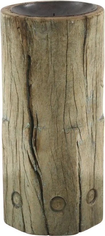 Dřevěný válcový svícen Grimaud Unit L - 14*30 cm