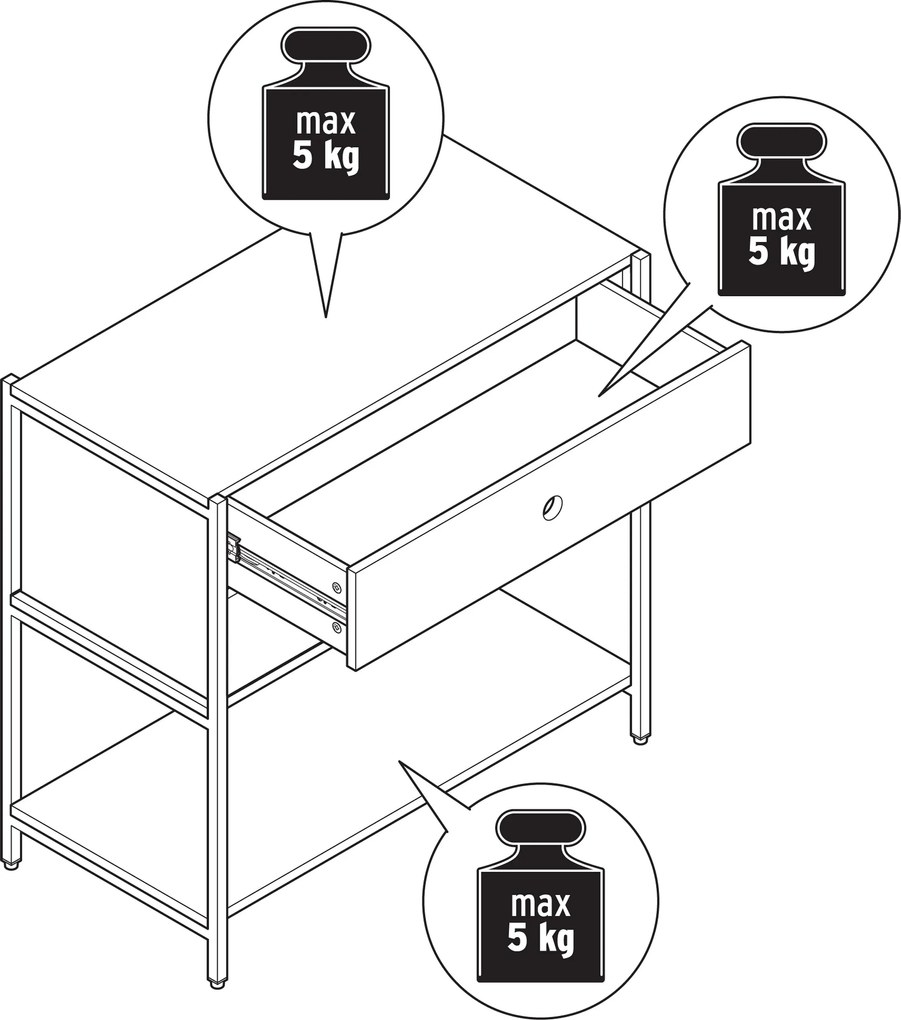 Tchibo - Komoda »Klaar« se 2 zásuvkami - barva: bílá