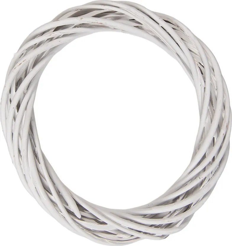 Bílý antik ratanový věnec Wreath Rattan XS - Ø 20*4 cm
