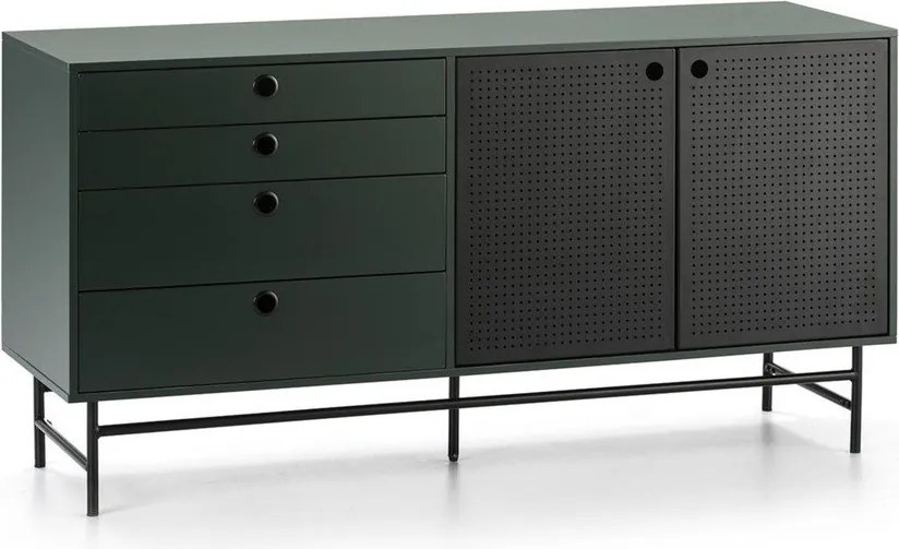 Černo-zelená komoda Teulat Punto, šířka 150 cm