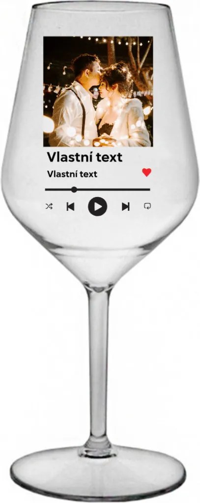 Personalizovaná nerozbitná sklenice s motivem přehrávače