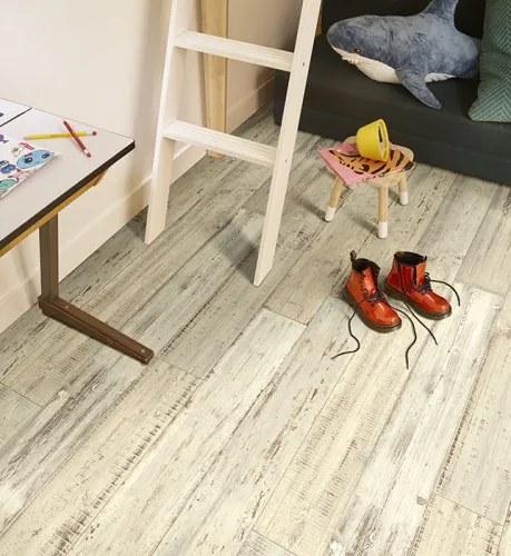 Beaulieu International Group, PVC podlaha - lino Domo 2160, na míru, šíře 4m, bílá, bez podkladu, koupelna